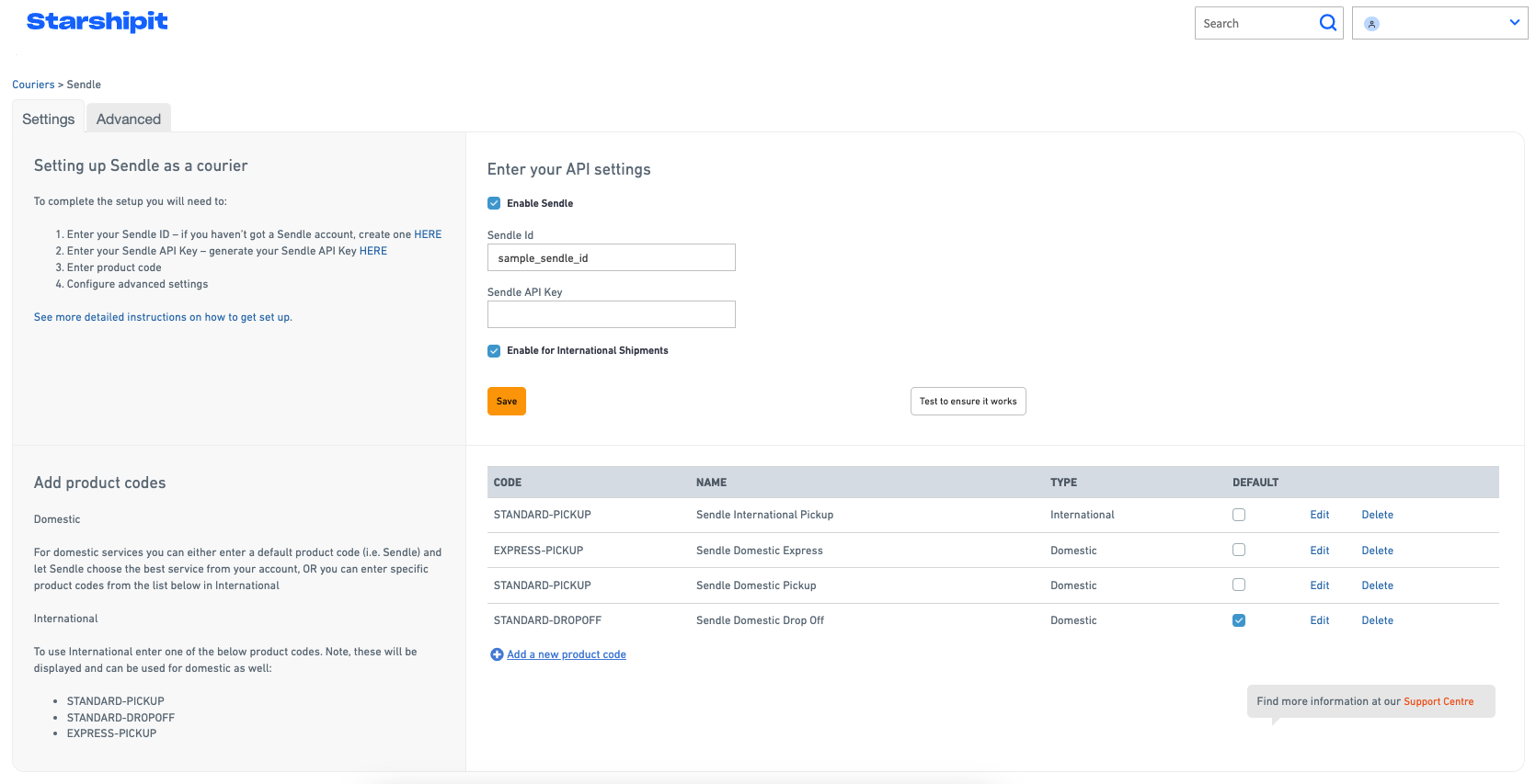 Starshipit integration – Sendle Support AU
