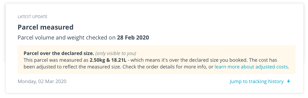 Why has the cost of my parcel been adjusted – Sendle Support CA